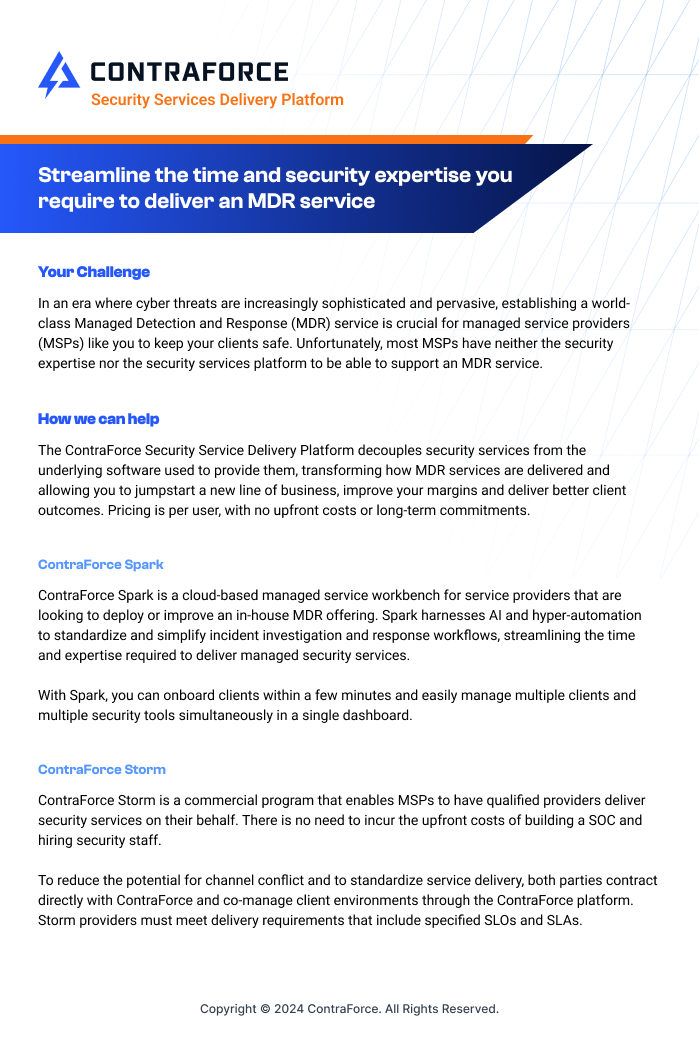 ContraForce - Deliver Co-Managed Security Services